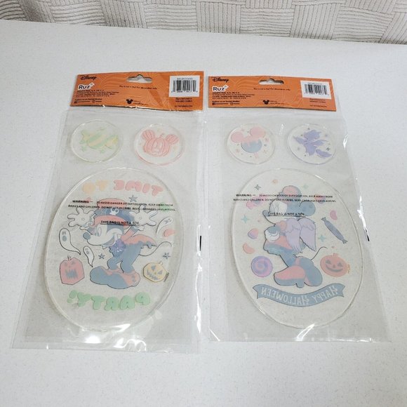 Ruz | Holiday | Lot Of 2 Disney Halloween Window Gel Clings Mickey ...